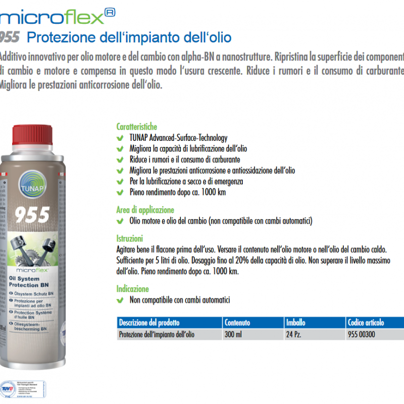 TUNAP 955 PROTEZIONE DELL'IMPIANTO DELL'OLIO | www.ricambifortore.it